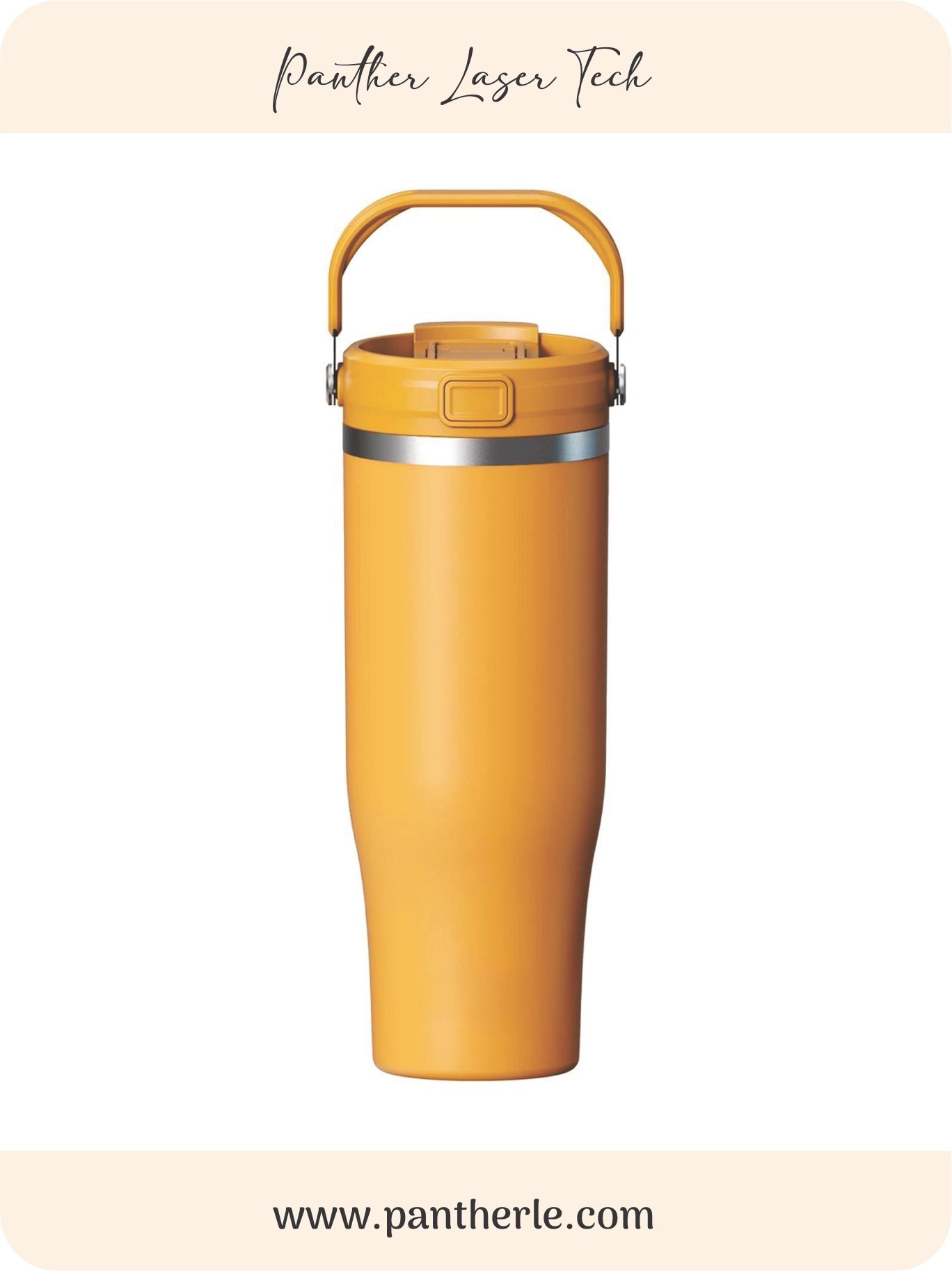 Custome Yellow Tumbler 40 oz. ( Laser Engraving ) - pantherle.com